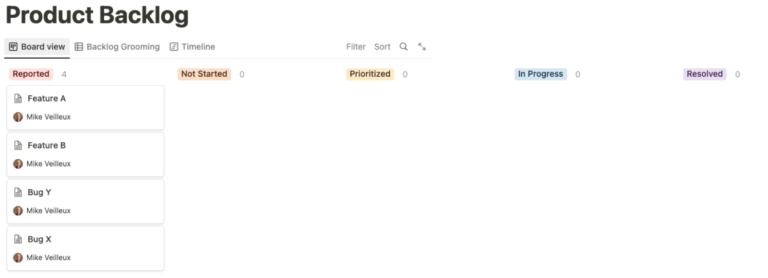 Product Backlog Template - York IE